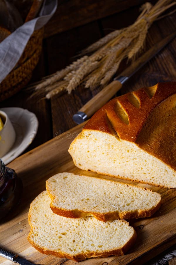 White Bread with Butter and Delicious Jam Stock Image - Image of ...