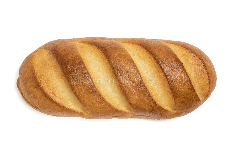 Bread Loaf Isolated On White Background,top View Stock Image - Image of ...