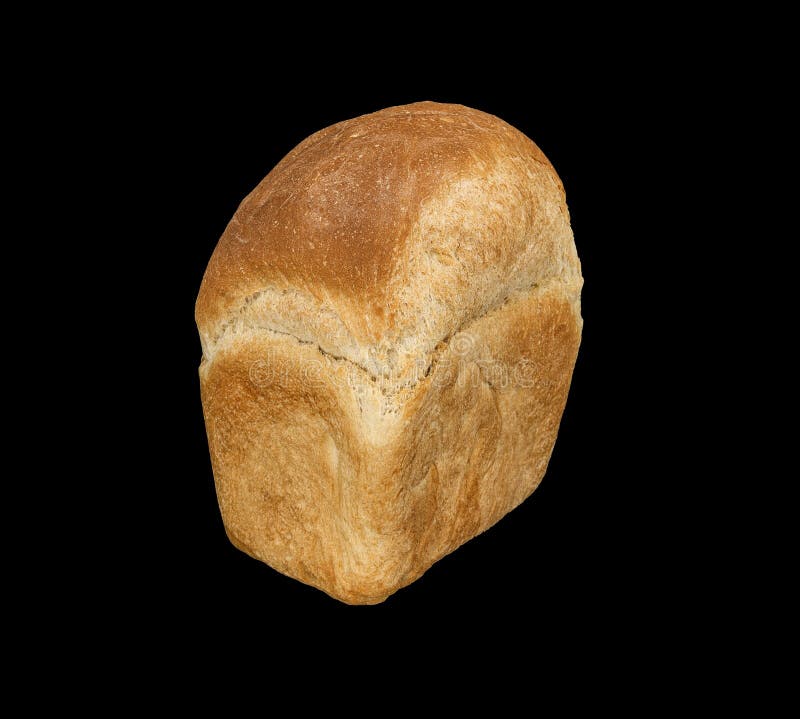 White Bread Loaf Isolated on Black Background Stock Image - Image of ...