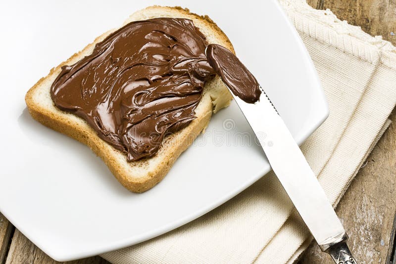 White Bread with Nutella stock photo. Image of diet, bread - 38235222