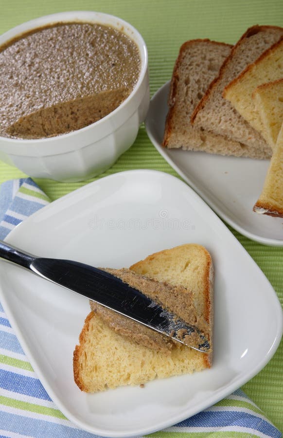 White Bread with Pate Spread Stock Photo - Image of piece, pastry: 7962102