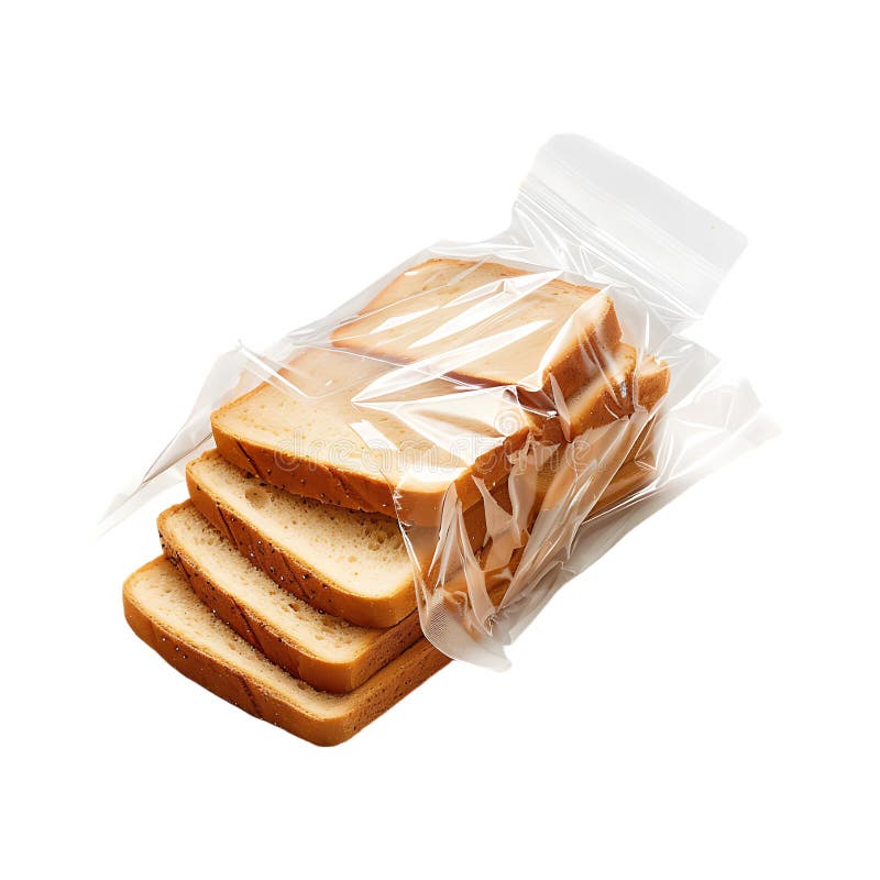 White Bread in a Plastic Packing on Transparent Background - Ai ...