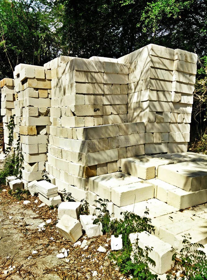 White Brick for Construction Stock Image - Image of collision, blowfire ...