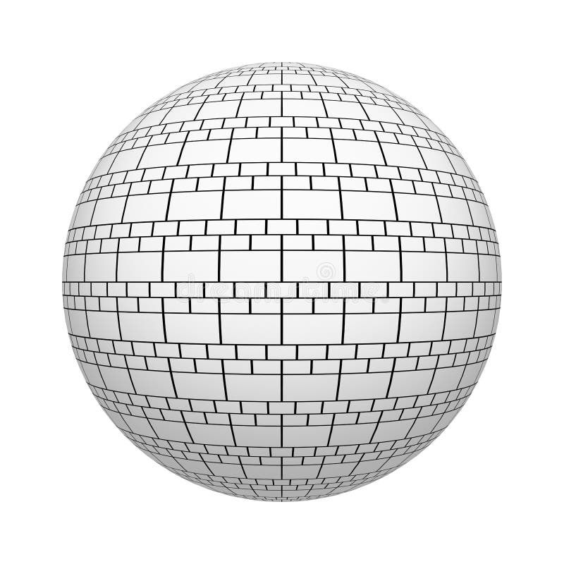 White Brick Pattern Texture of Sphere or Ball, Geometric Shape Isolated ...