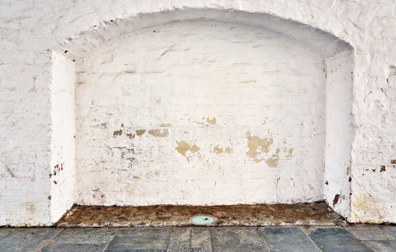 White Brick Wall with Archway Stock Image - Image of concrete ...