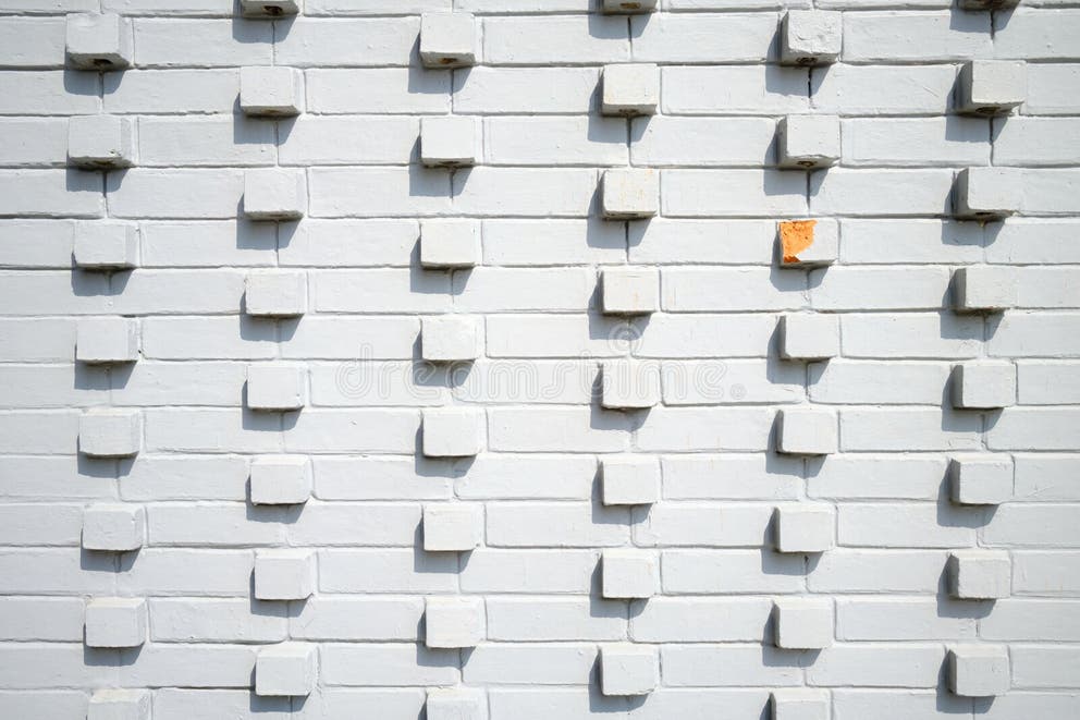 White Brick Wall with Cube Pattern. a Broken Cube Shape on a Old White ...