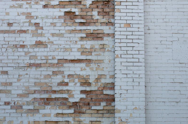 White Brick Wall with the Paint Falling Off Stock Image - Image of ...