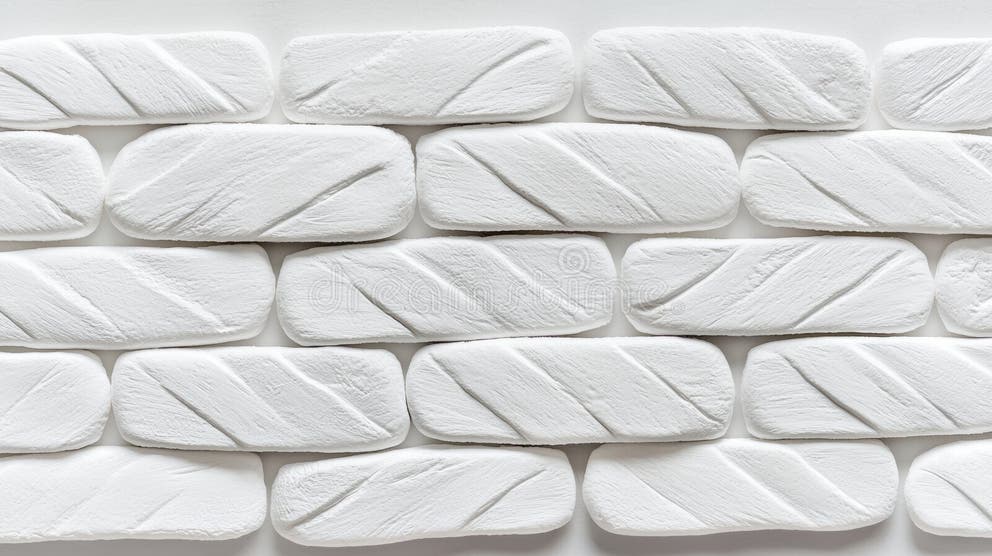 A White Brick Wall with a Repeating Pattern of Rectangular Bricks ...
