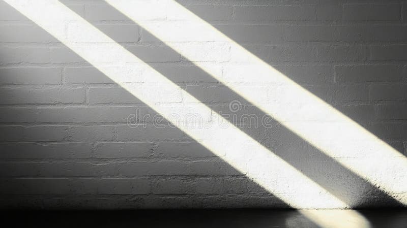 White Brick Wall Textured Backdrop with Diagonal Parallel Beams of ...