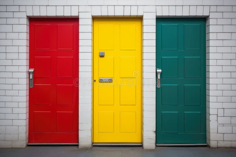 Colored doors stock illustration. Illustration of conceptual - 280630726