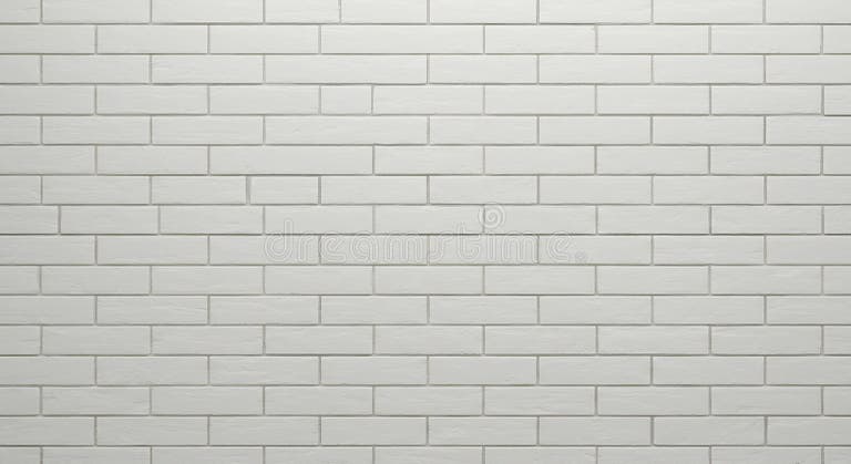 White Brick Wall with a Uniform Layout, Featuring Rectangular Bricks ...