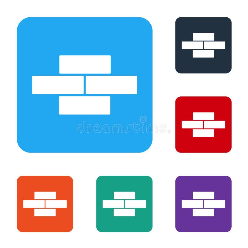 Bricks White Brick Icon Set Stock Illustrations – 717 Bricks White ...