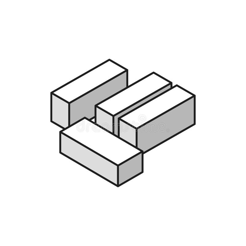 White Bricks Isometric Composition Stock Vector - Illustration of ...