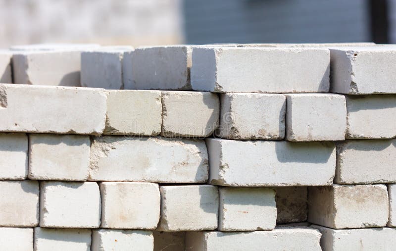 White Bricks Lay on a House Construction Site Stock Photo - Image of ...