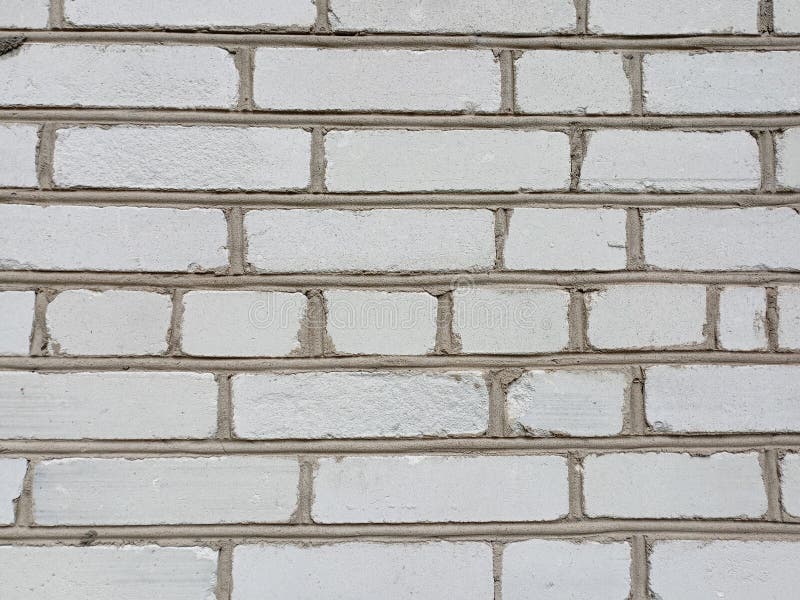 White Brickwork. Tables Made of Silicate White Brick. Brick Wall ...