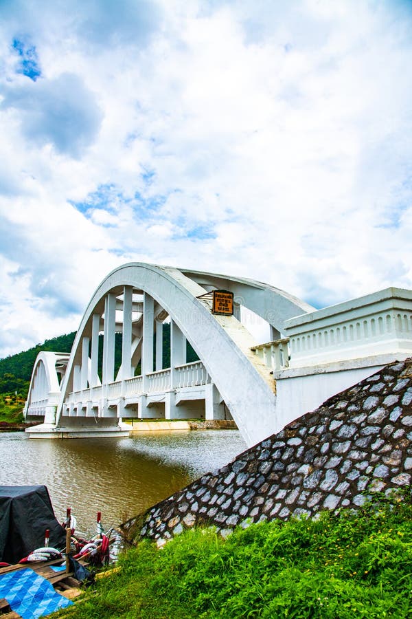 White Bridge Above Mae Tha River Editorial Image - Image of outdoor ...