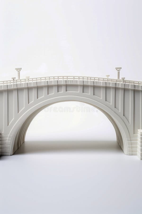 White Bridge with Clock on Top of it and Clock Tower on Top of it ...