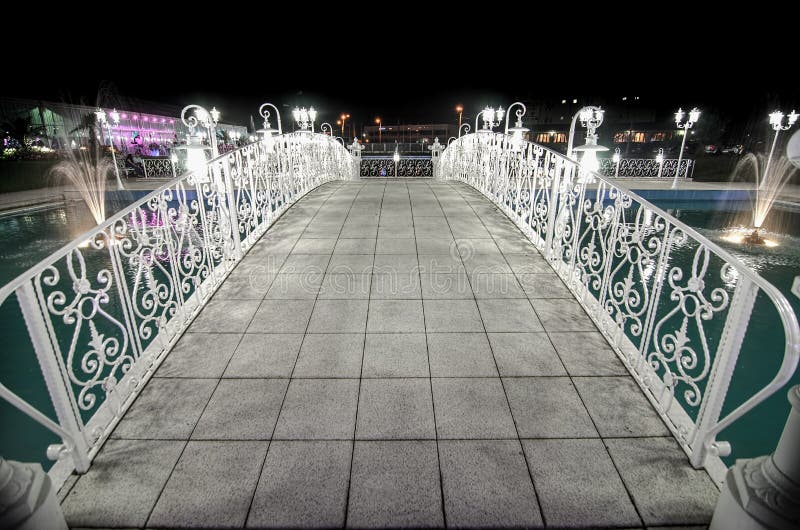 White bridge stock image. Image of white, buildings, reflection - 46468903