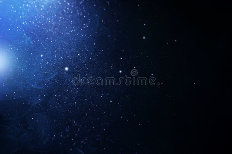 White Bright Particles on a Blue Background. Bokeh Overlays Stock ...