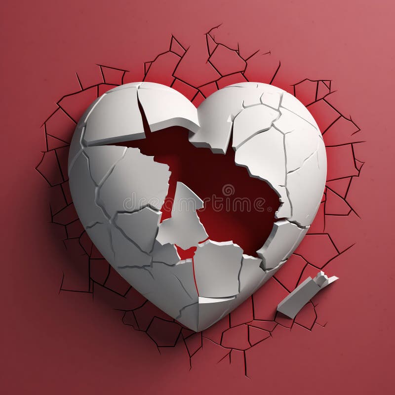 White broken heart stock illustration. Illustration of emotion - 294766187