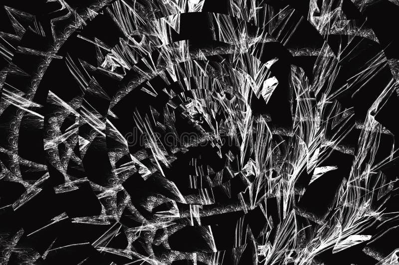 White Broken Pattern of Crooked Waves on a Black Background. Stock ...