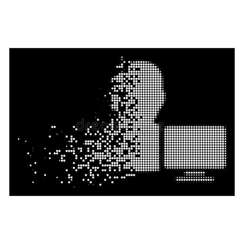 White Broken Dotted Halftone Pound Distribution Icon Stock Vector ...