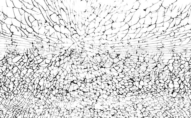 White Broken Shattered Glass with Black Cracks Stock Photo - Image of ...