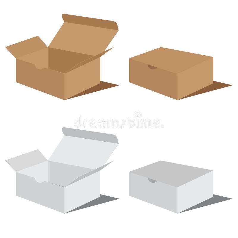 White and Brown Box Packaging. Packaging Design Stock Vector ...