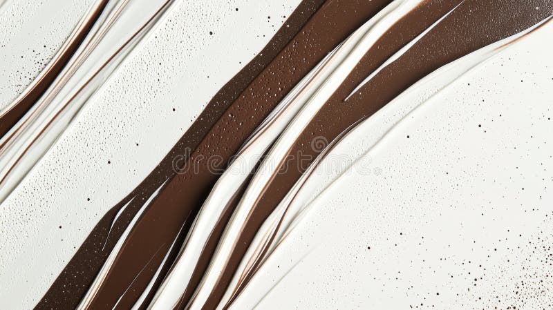 White and Brown Paint Mixing Together, Creating an Abstract Pattern ...