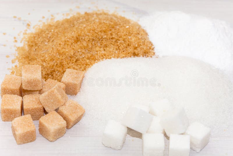 White and brown sugar stock image. Image of fructose - 52849787