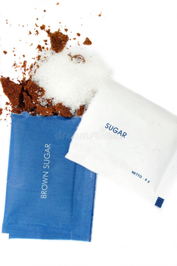 White and Brown Sugar Sachet Stock Photo - Image of sachets, sweet: 6070948