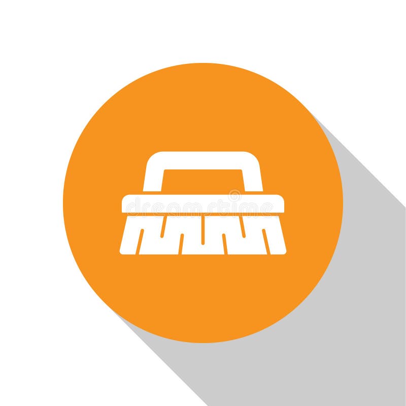 White Brush for Cleaning Icon Isolated on White Background. Cleaning ...