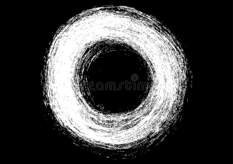 White Brush Ring on a Black Background - Vector Texture Stock ...