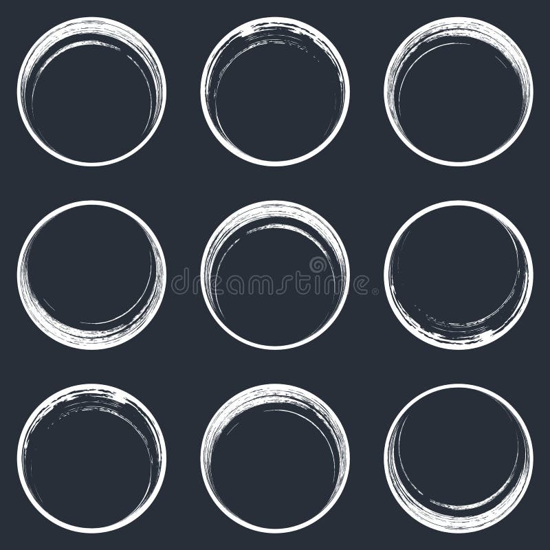 White Brush Strokes Circle Web Buttons Stock Vector - Illustration of ...