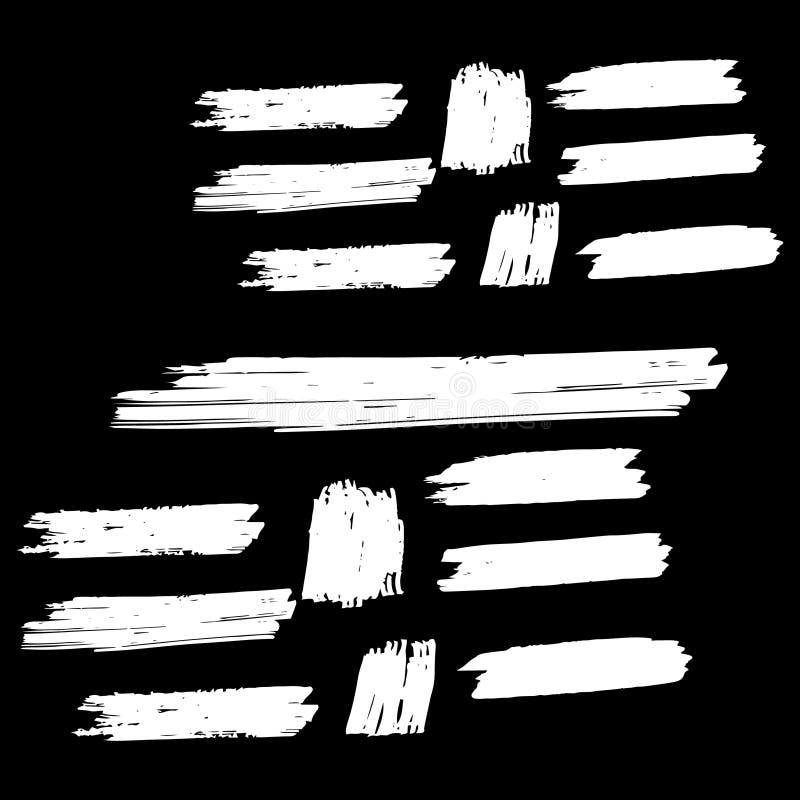 White Brushes Handwritten. Ink Collection. Stroke Acrylic. Paint ...