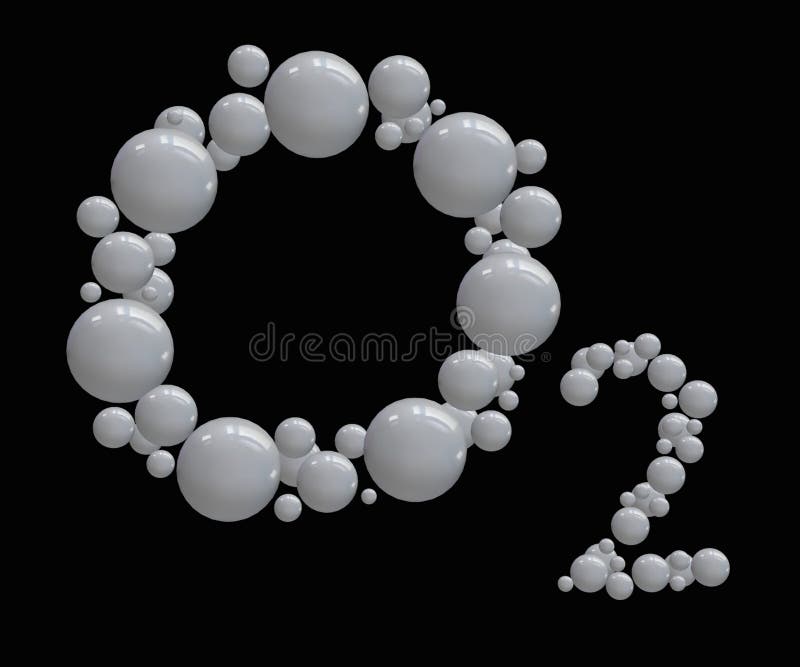 White Bubbles are Forming Oxygen Symbol Stock Illustration ...