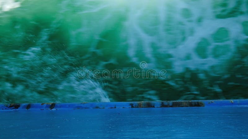 Splash from the Waves Breaking on the Granite Embankment Stock Footage ...