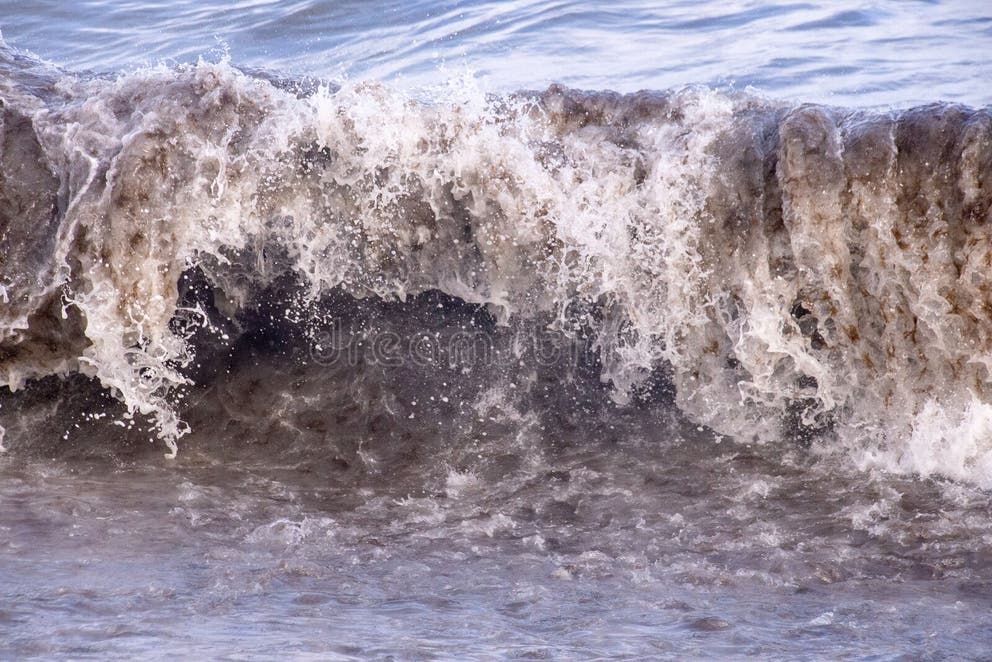 White Bubbly Waves Hitting the Shore Stock Image - Image of sand, coast ...
