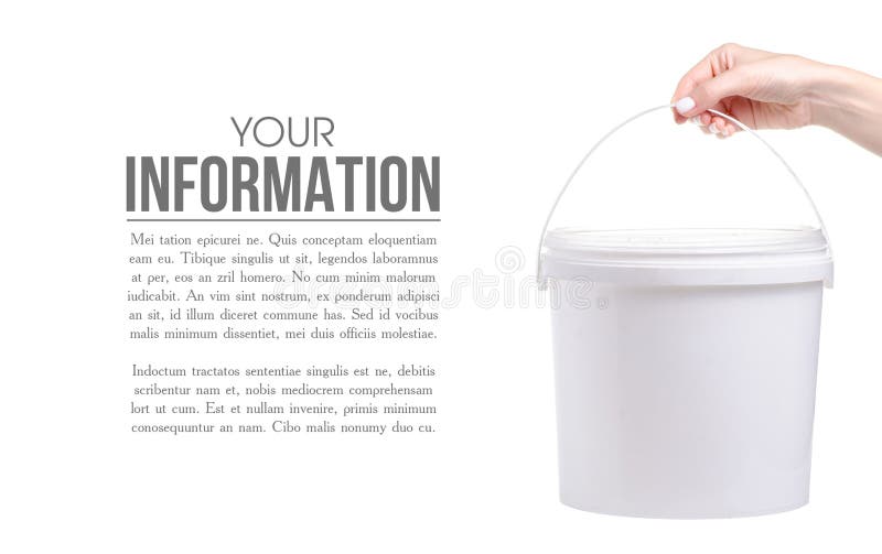 White Bucket Container of Paint in Hand Stock Image - Image of ...