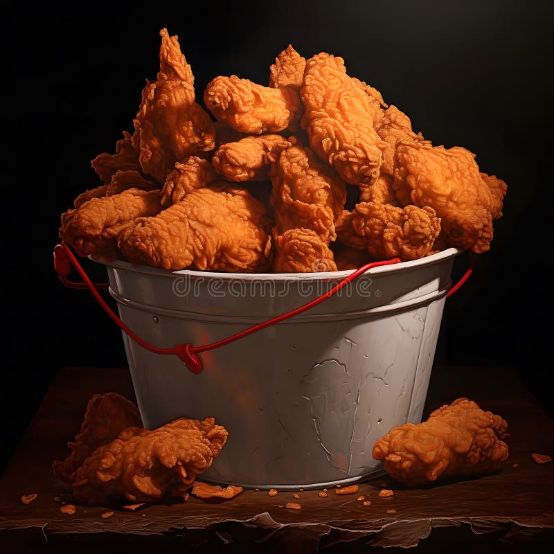 Fried Chicken Bucket stock illustration. Illustration of still - 341304961