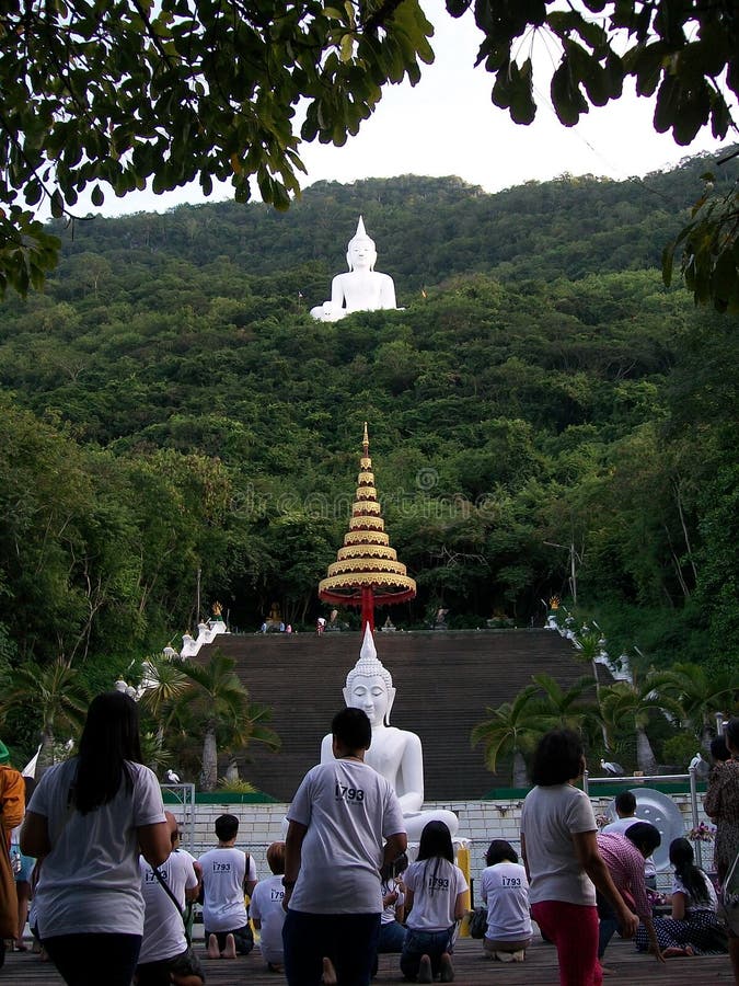 White Buddha editorial image. Image of people, mountain - 45787720