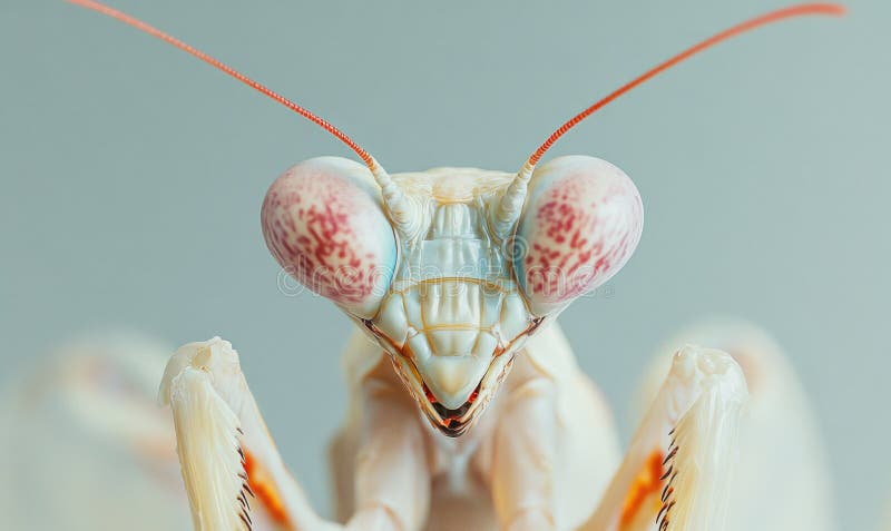 A white bug with red eyes stock illustration. Illustration of standing ...