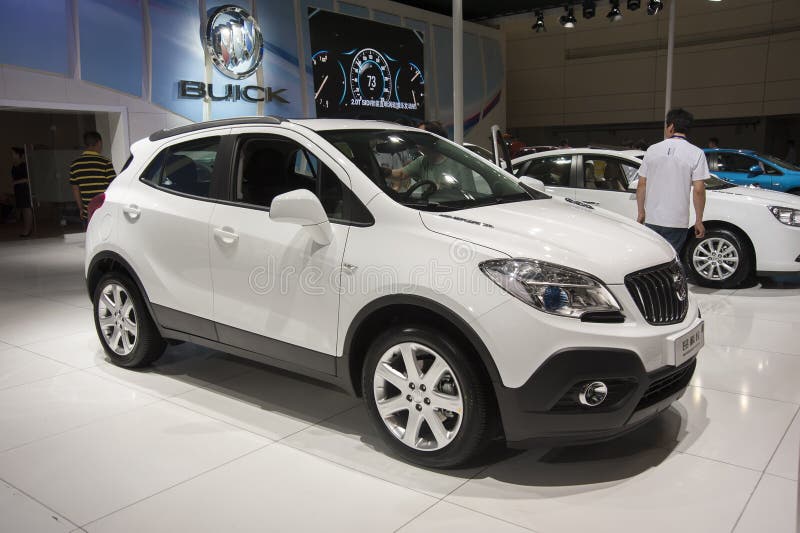 White buick encore car editorial photography. Image of show - 41558517
