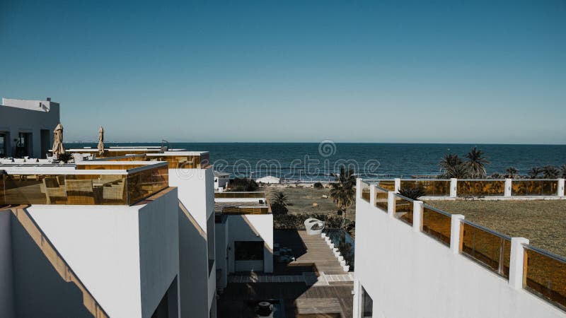Building with Beach View, Empty Interior in Tunis Stock Image - Image ...
