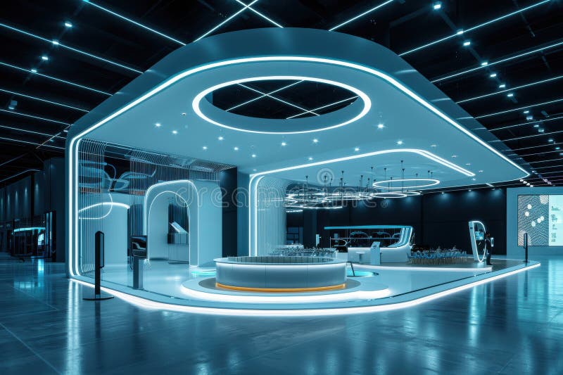 A White Building with a Circular Design and a White Interior Stock ...