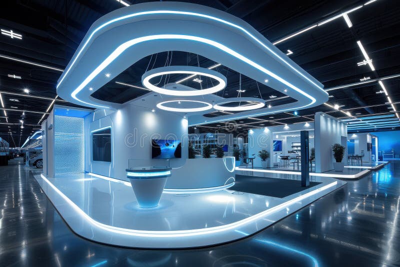 A White Building with a Circular Design and a White Interior Stock ...