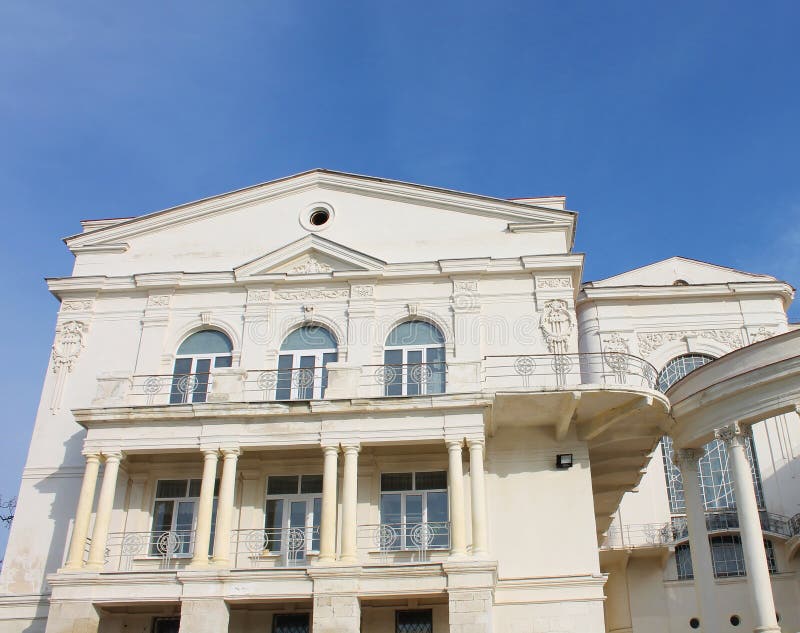 White Building in Classical Style Stock Image - Image of background ...