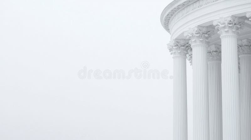 A White Building with Columns. Stock Image - Image of circular ...