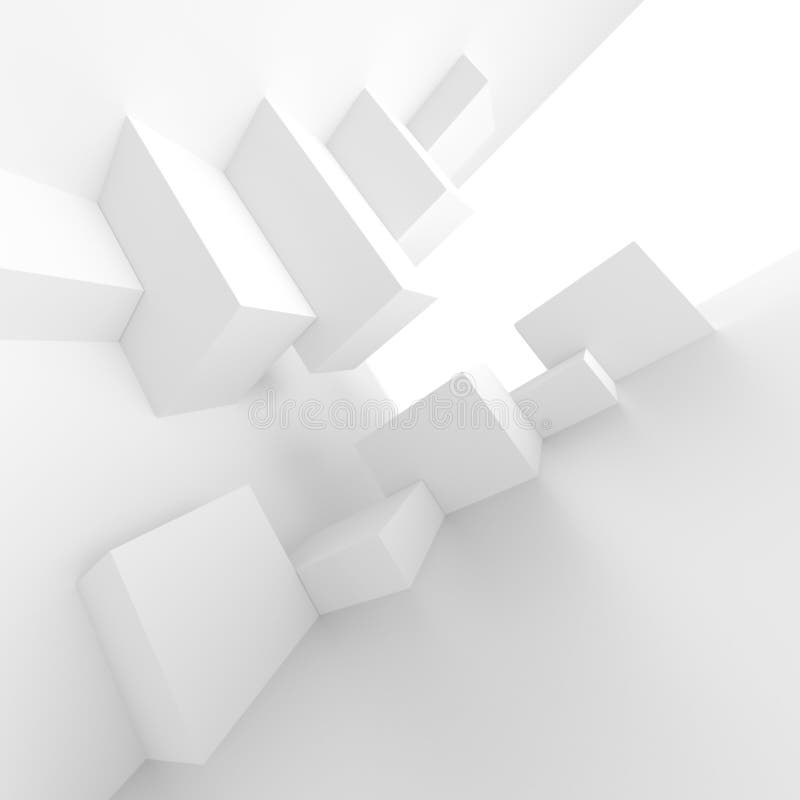 White Building Construction. Creative Modern Industrial Concept Stock ...