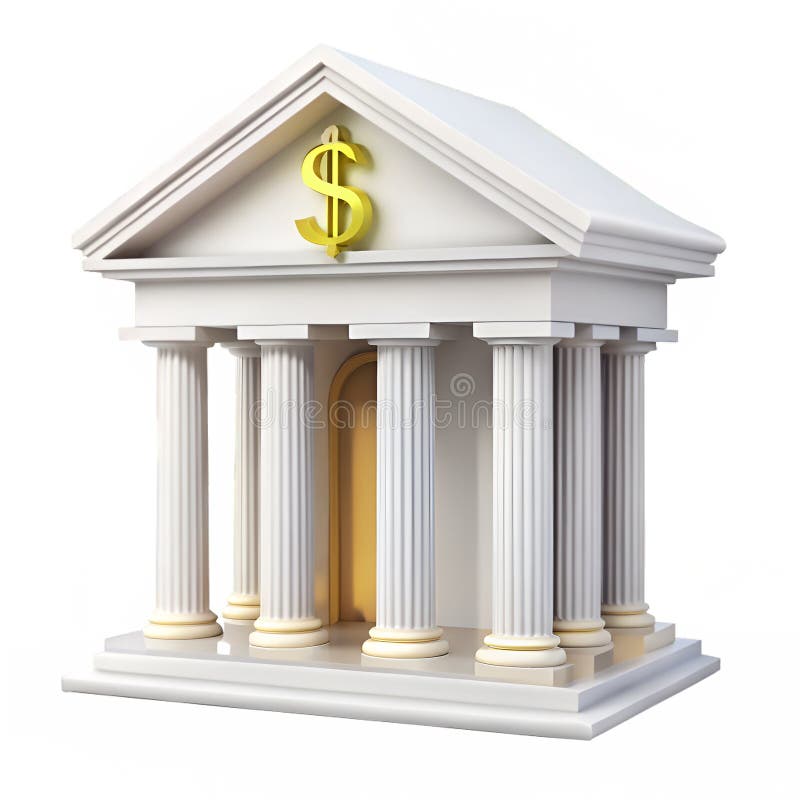 White Building with Dollar Sign Stock Illustration - Illustration of ...